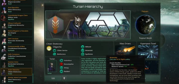 V-Mods Species – Pandora Hierarchy Mod - Stellaris mod